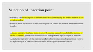 Principles of tendon transfer surgeries in rehabilitation | PPTX