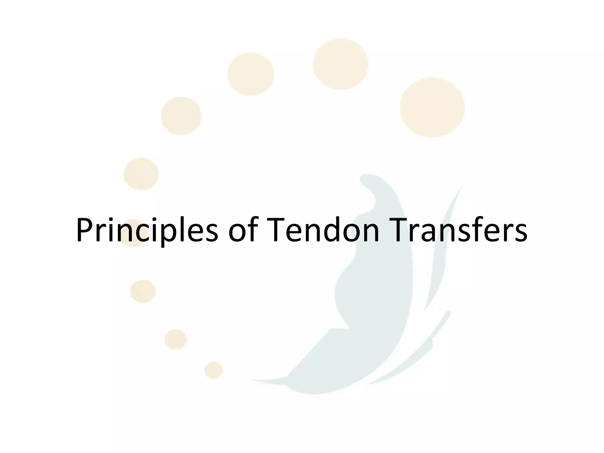 Principles of tendon transfersw | PPT
