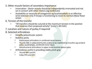 Principles of tendon transfersw | PPT