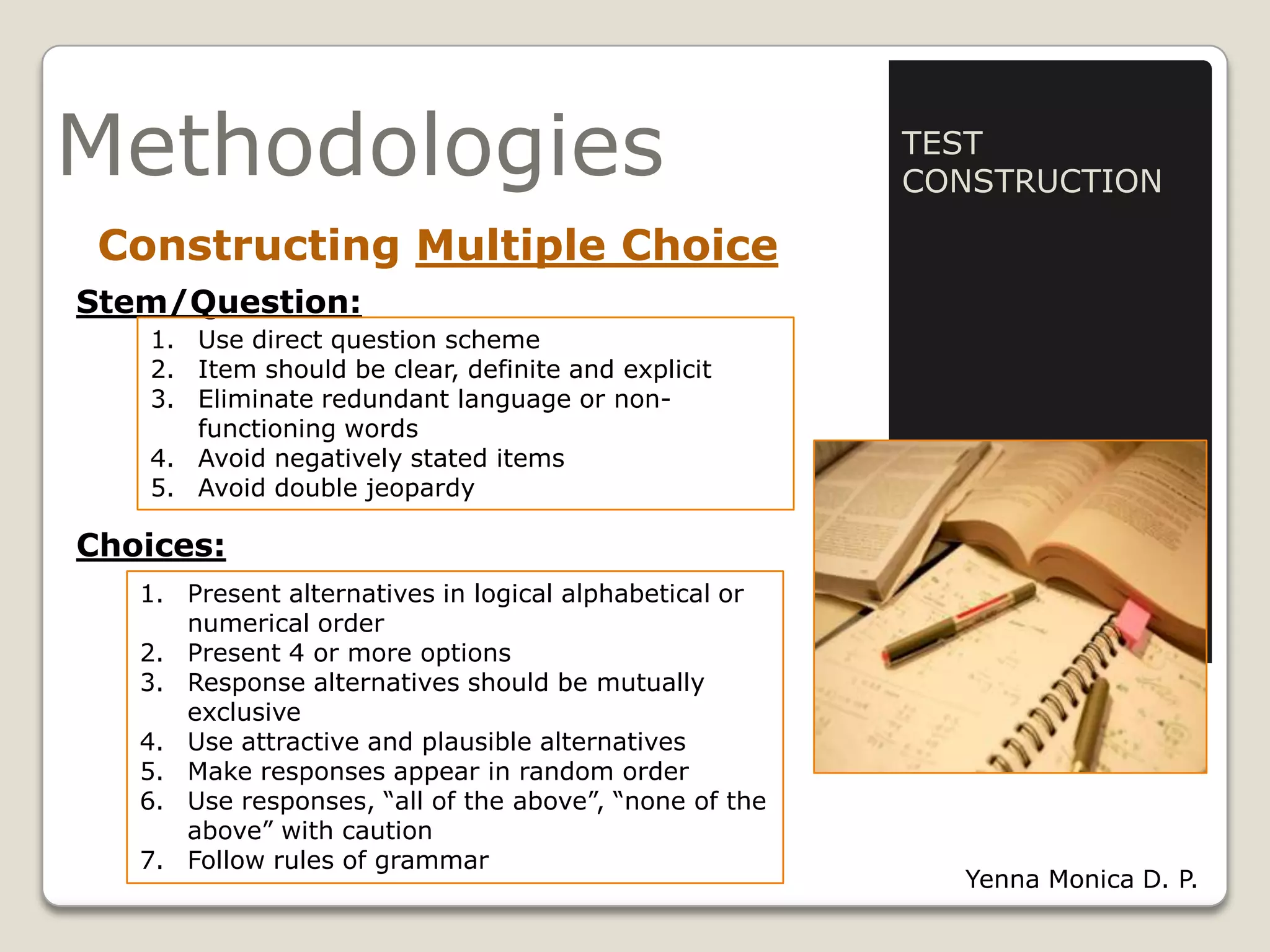 Principles of Test Construction 1 | PPTX