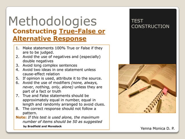 Principles of Test Construction 1 | PPTX