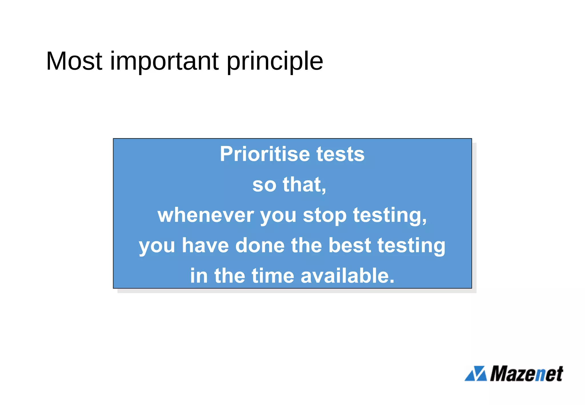 Software Testing Principles Of Testing Mazenet Solution Ppt