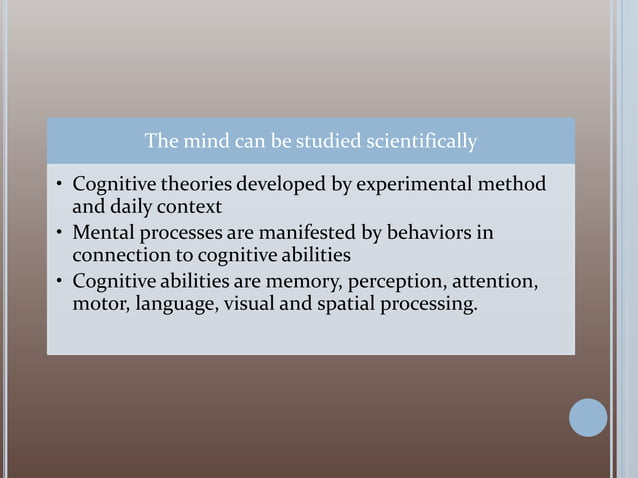 Principles of the cognitive level of analysis | PPTX