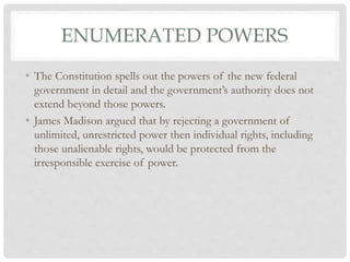Enumerated Powers Examples