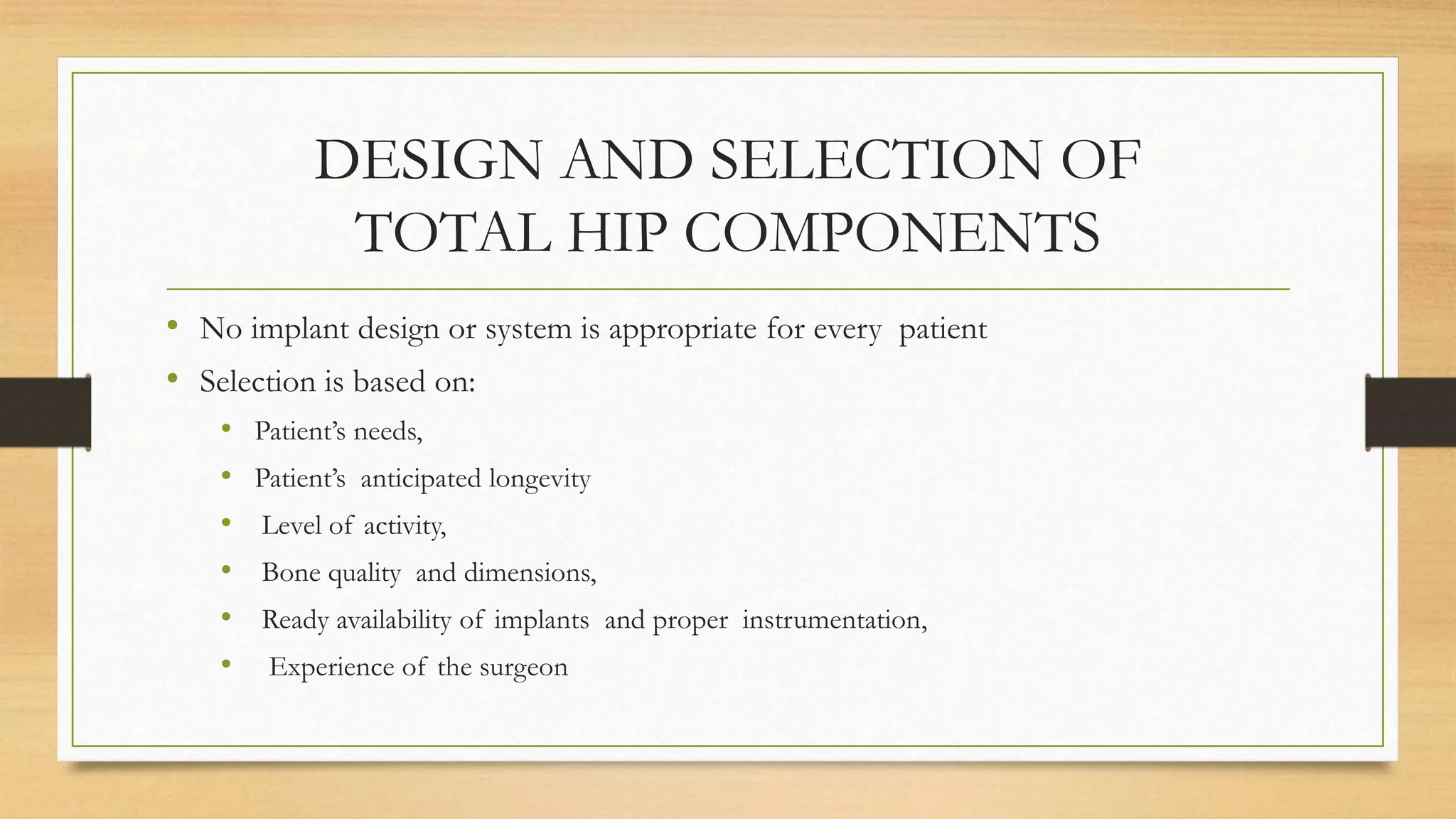 Principles Of Total Hip Replacement | PPTX