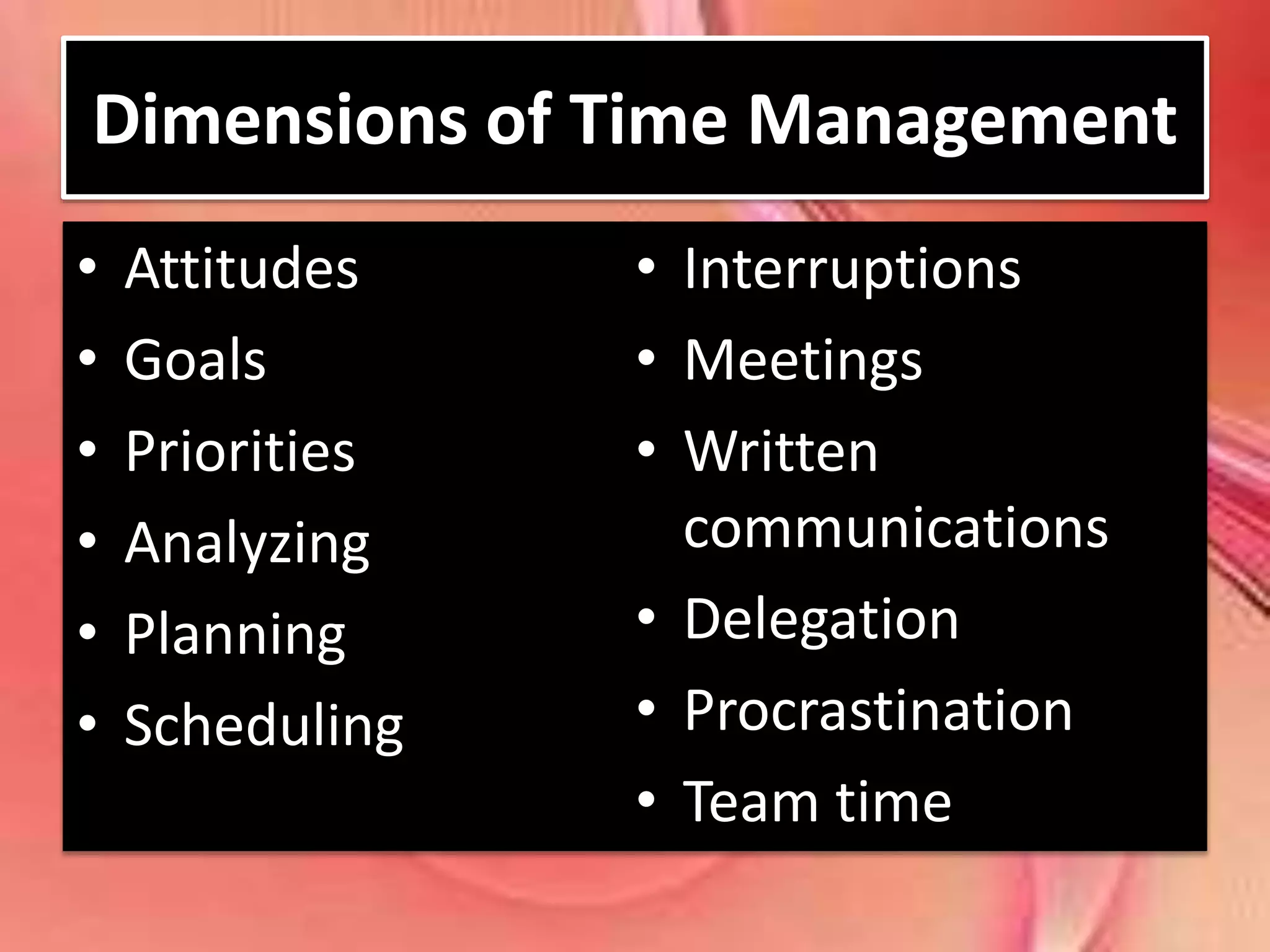 Principles of Time Management | PPTX