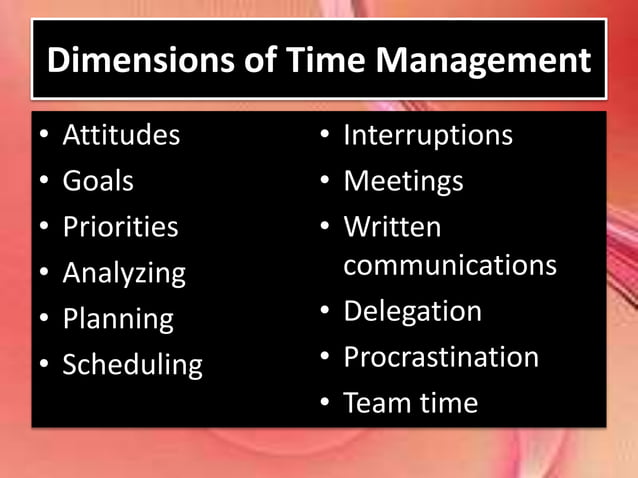 Principles of Time Management | PPT