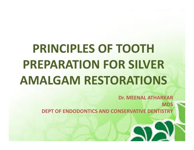 Principles of tooth preparation | PPT