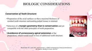 Comprehensive Principles of Tooth Preparation in Prosthodontics | PPTX