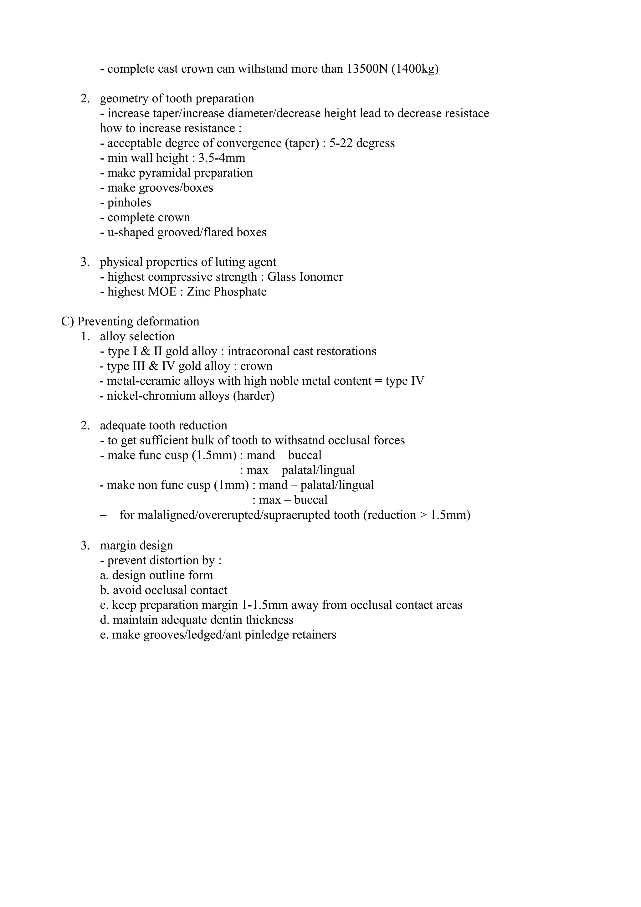 Principles of tooth preparation | PDF