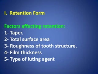 Principles of tooth preparation fixed orthodontic | PPTX