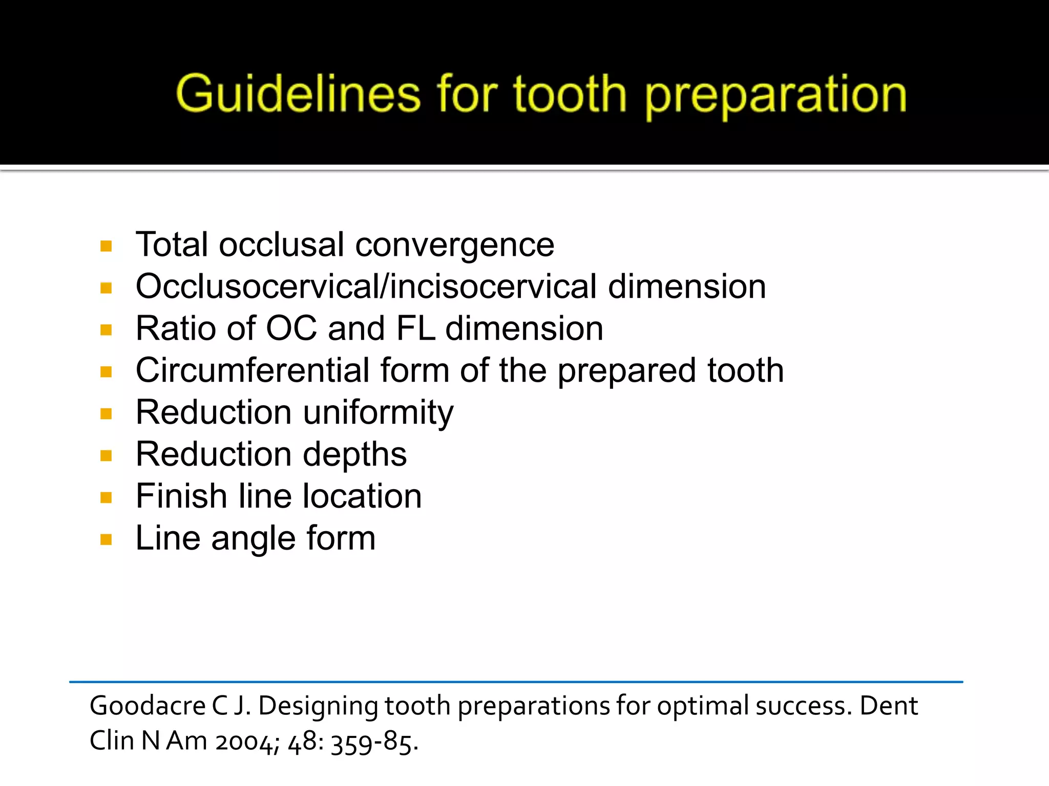 Principles of tooth preparation in Fixed Partial Dentures | PPTX