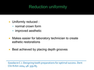 Principles of tooth preparation in Fixed Partial Dentures | PPTX