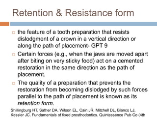 Principles of tooth preparation | PPTX
