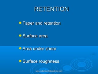 Principles of tooth preparation/ orthodontic seminars | PPT