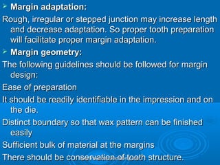 Principles of tooth preparation/ orthodontic seminars | PPT