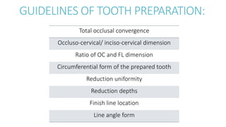 Principles of tooth preparation | PPTX