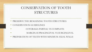 Principles of tooth preparation by ajay11111 | PPT