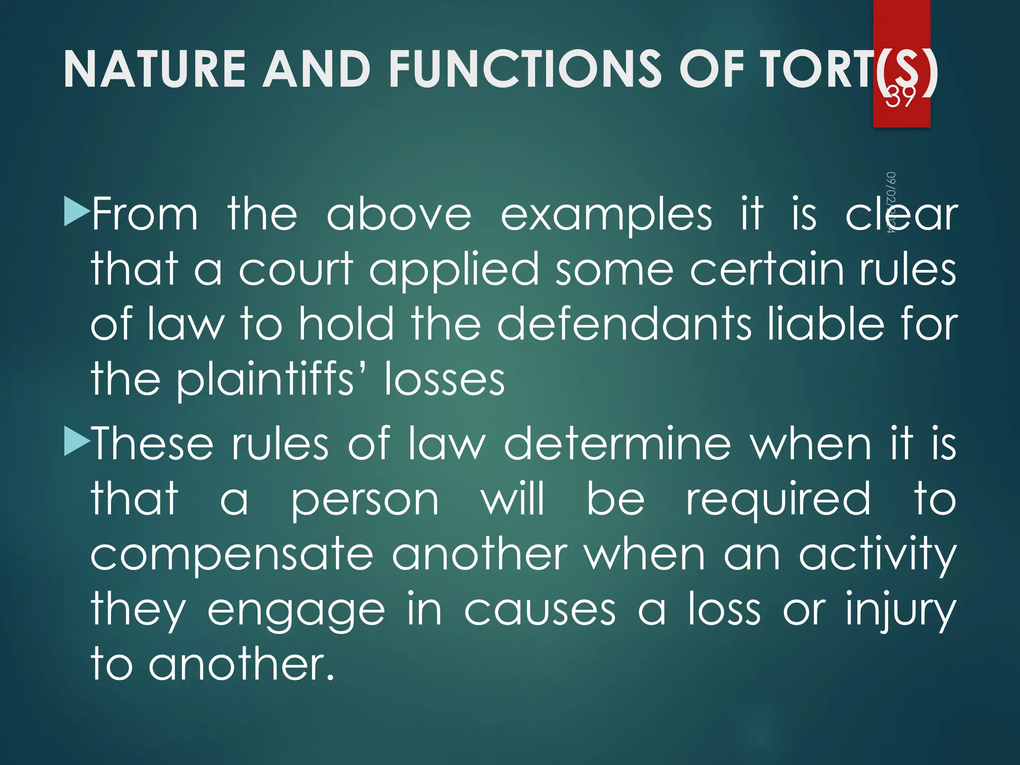 PRINCIPLES OF TORT.ppt taught in first semester | PPTX