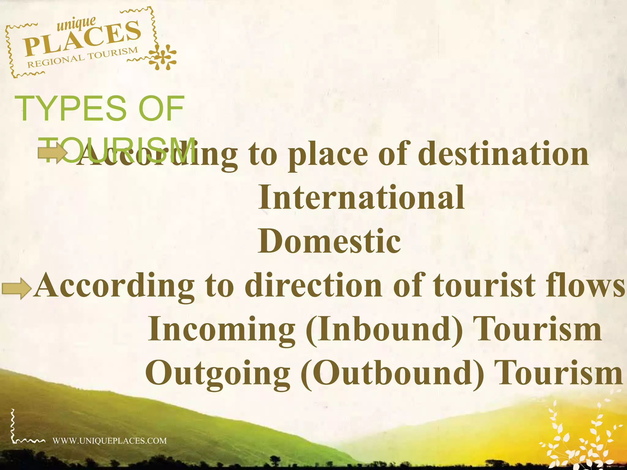 Principles of tourism 1 | PPTX