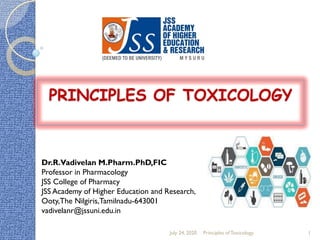 Principles of Toxicology | PDF