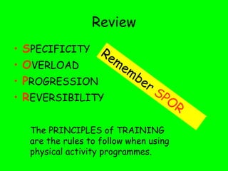 Principles of training | PPT