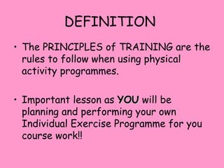Principles of training | PPT