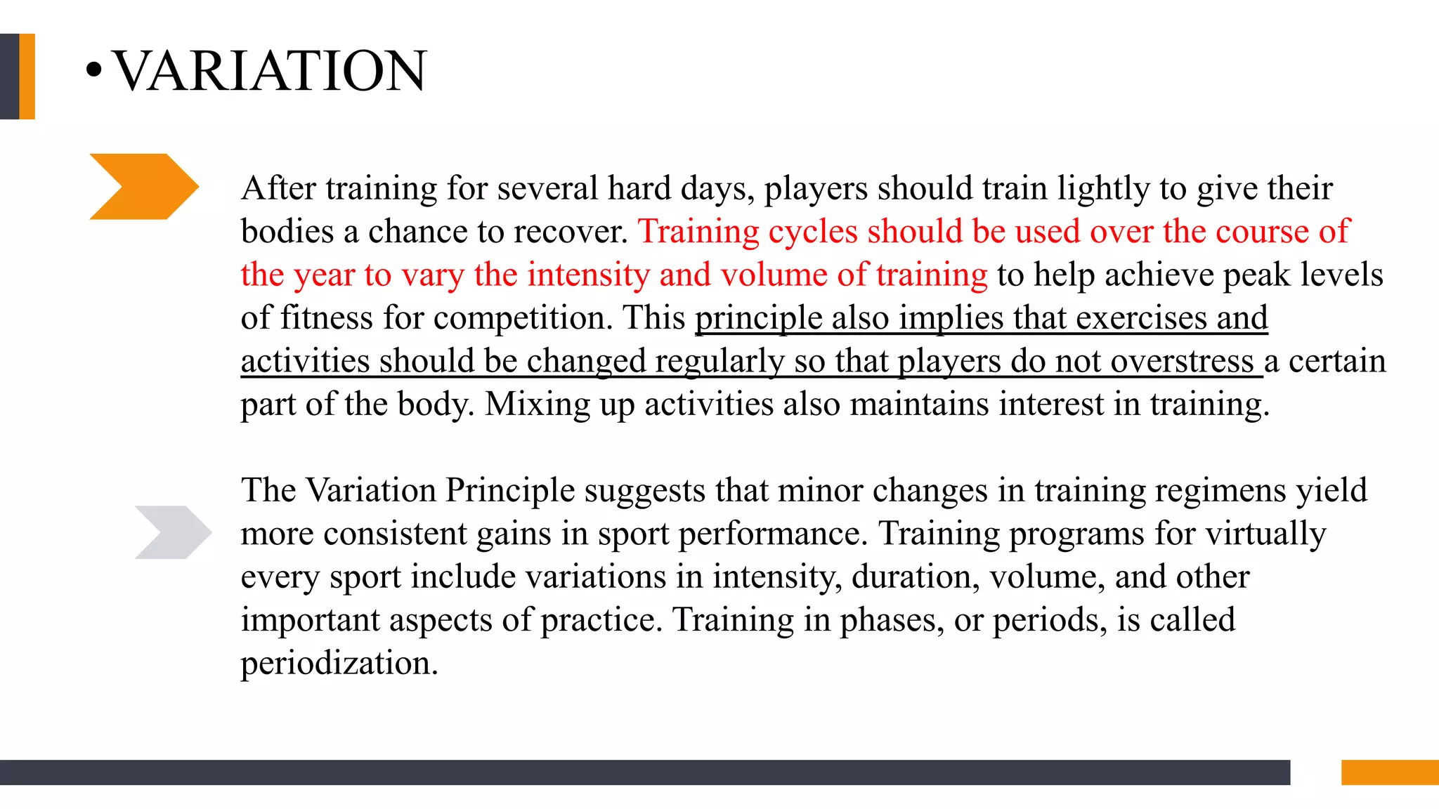 Principles of Sports Training | PPTX