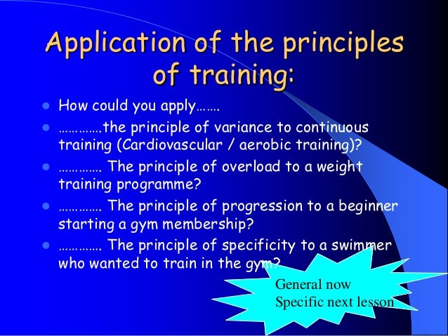 Principles of training and training zones