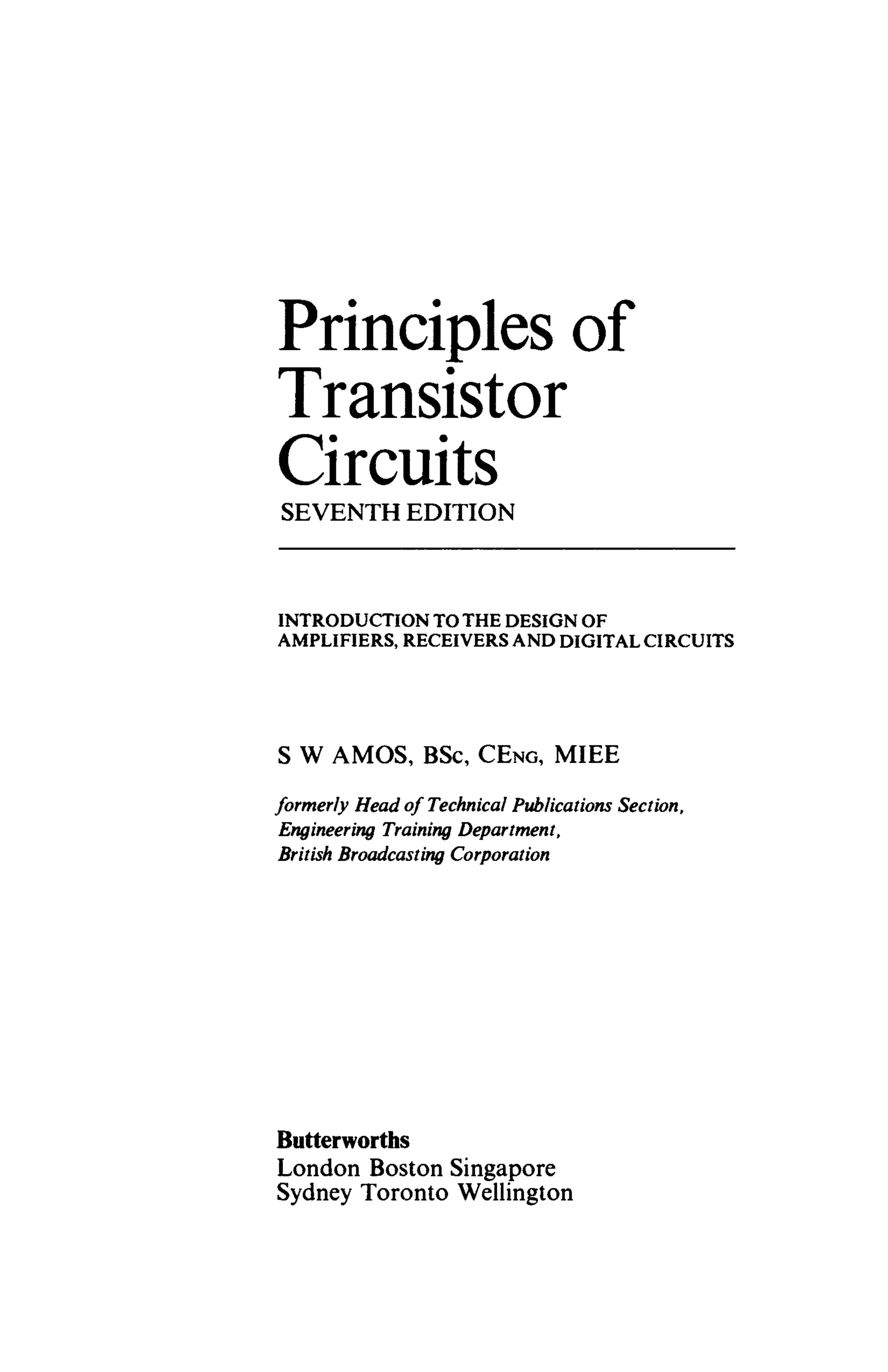 Principles of Transistor Circuits Introduction to the Design of ...