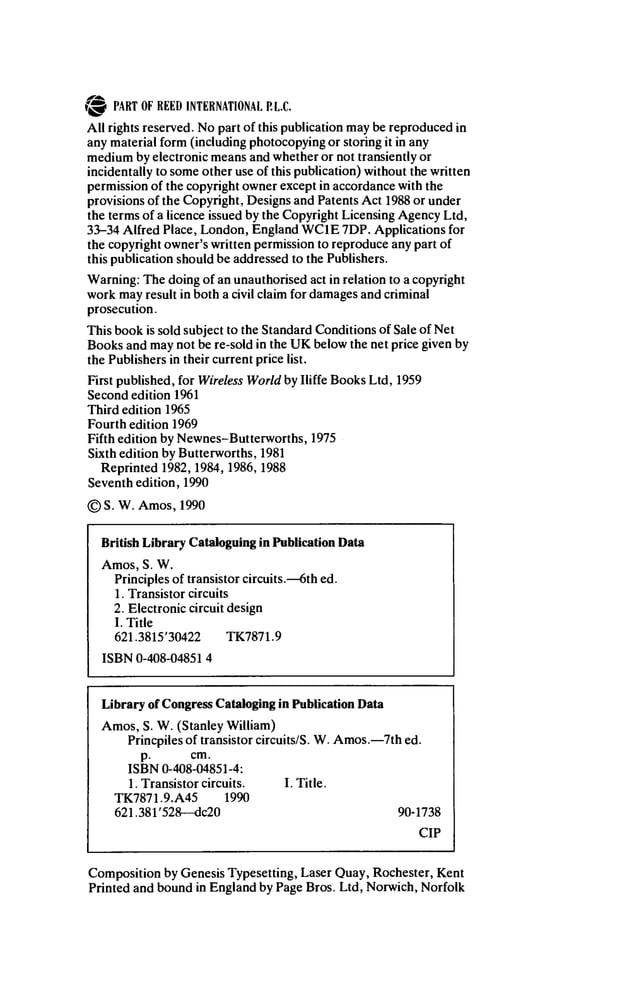 Principles Of Transistor Circuits Introduction To The Design Of Amplifiers Receivers And