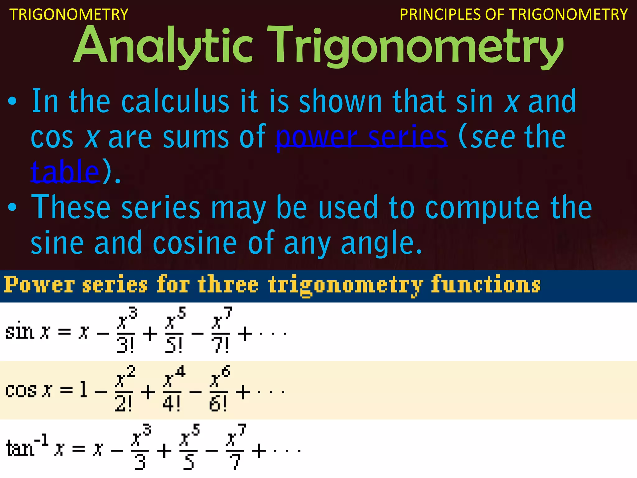Principles of trigonometry animated | PPTX