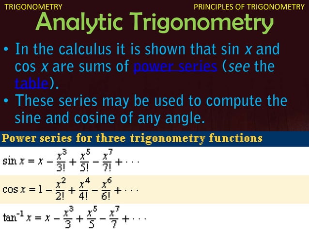 Principles of trigonometry animated | PPTX