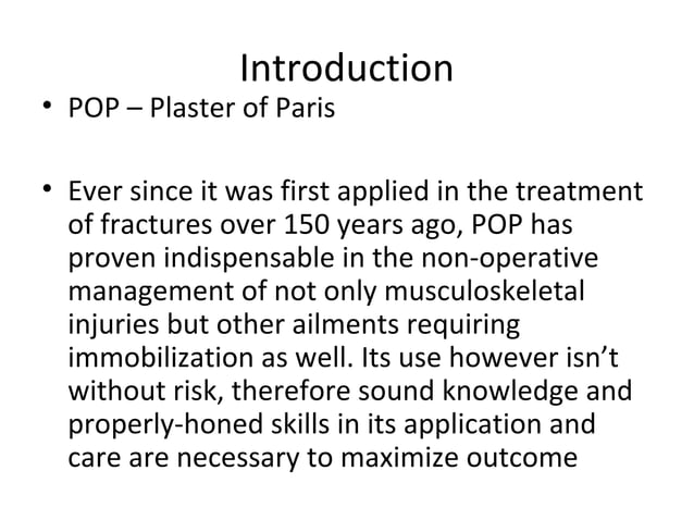 Principles of use of plaster of paris | PPT | First Aid | Injuries