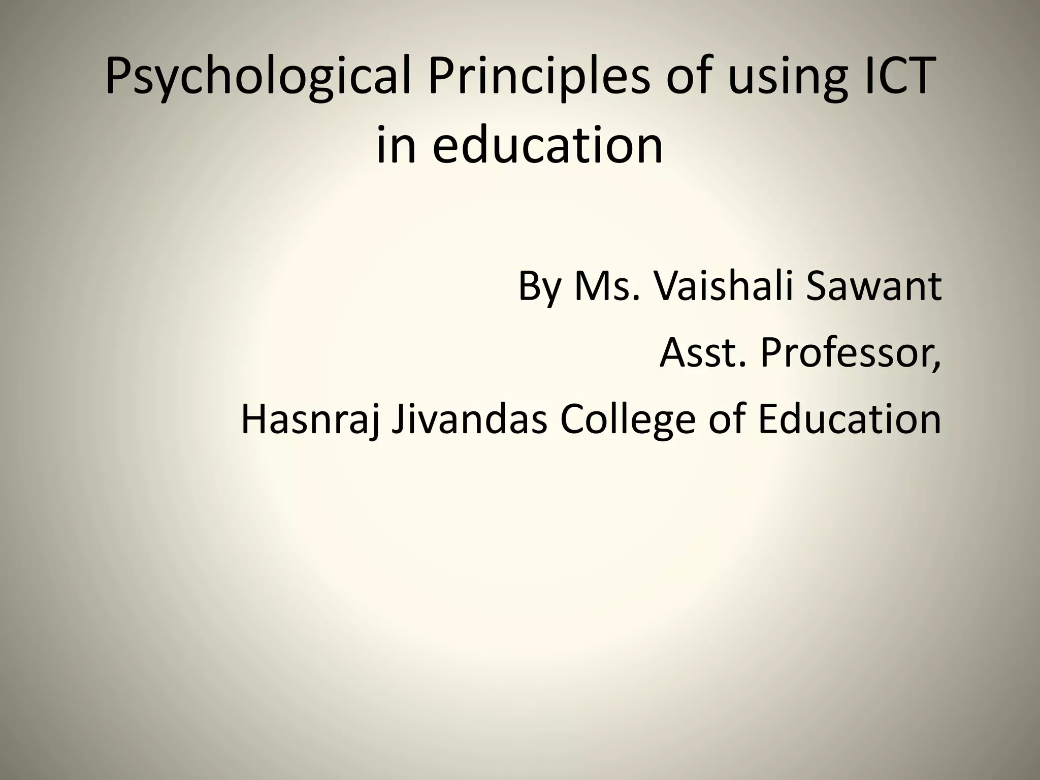 Principles of using ict in education | PPT