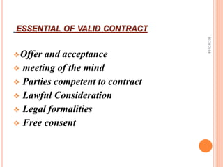 Principles of valid contract special principles of life insurance ...