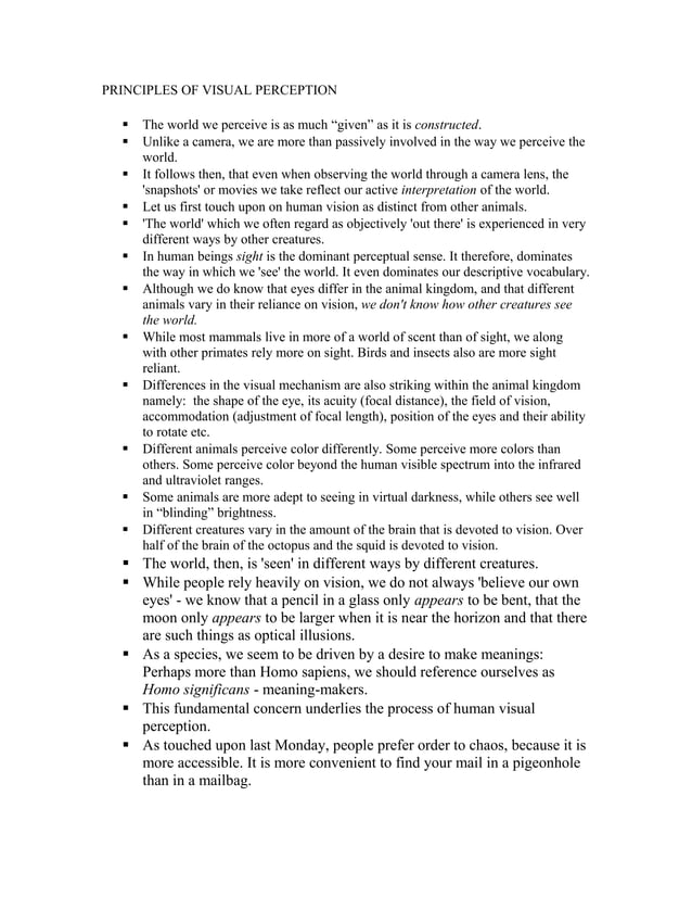 Principles of visual perception | PDF