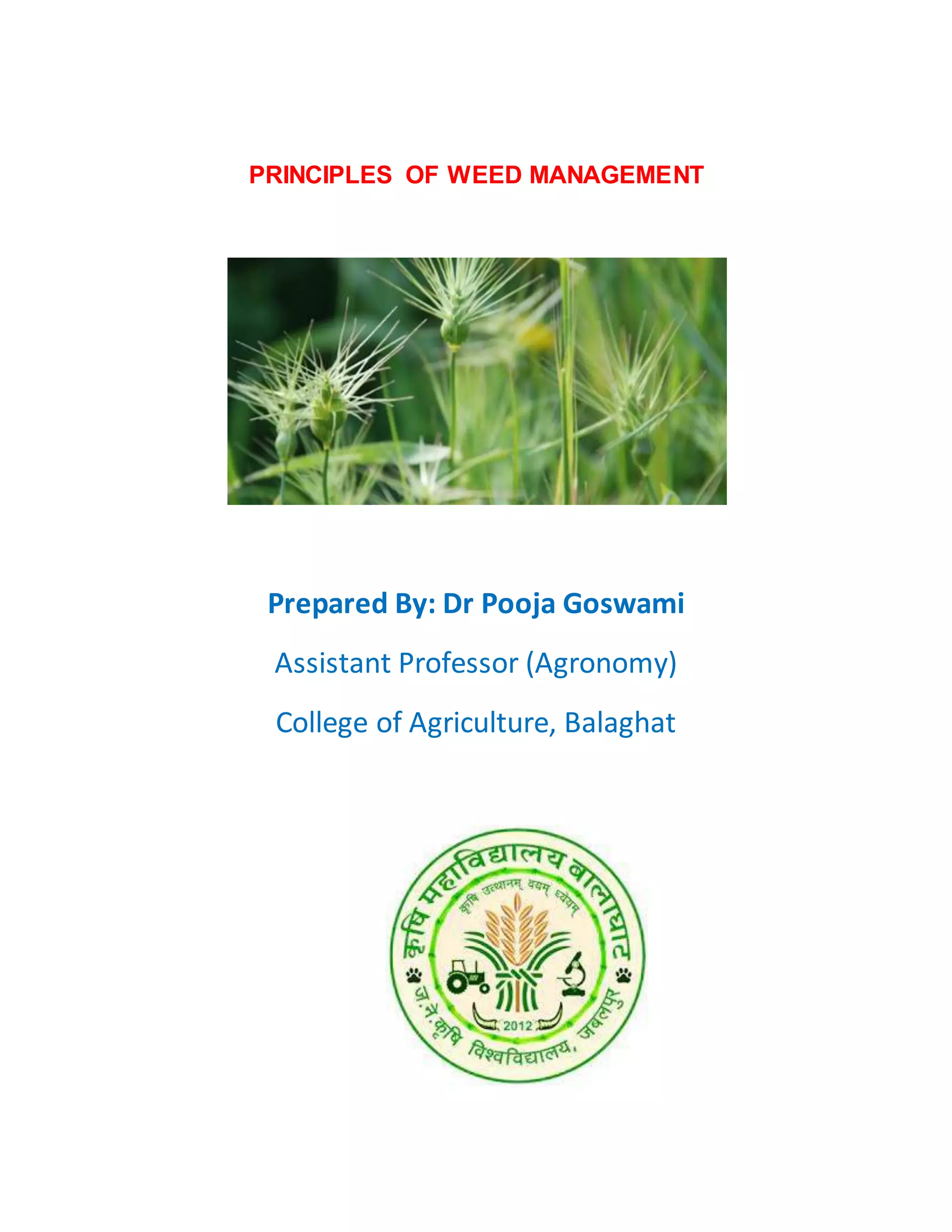 Principles of weed management | DOCX