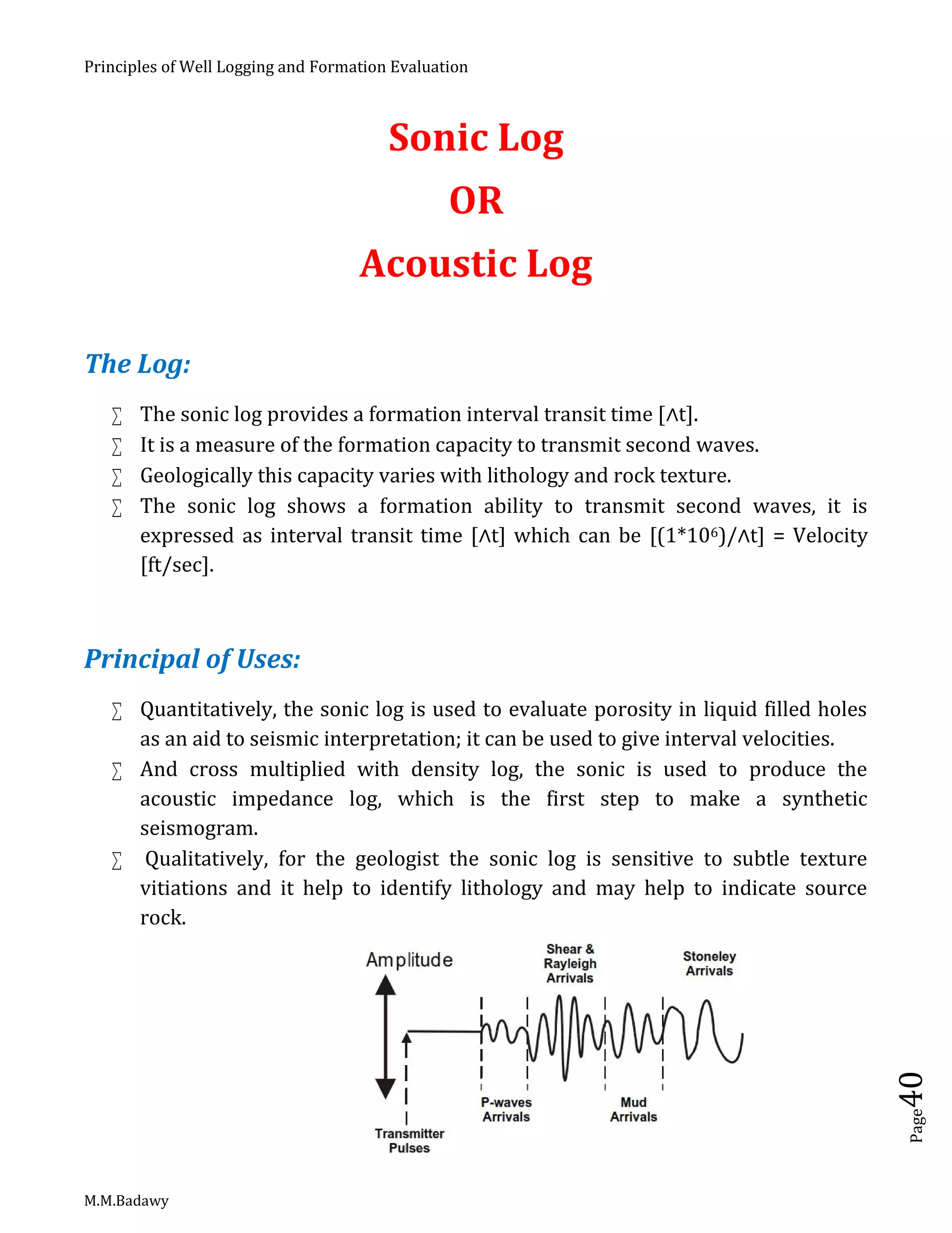 Principles of well logging and formation evaluation m.m.badawy | PDF