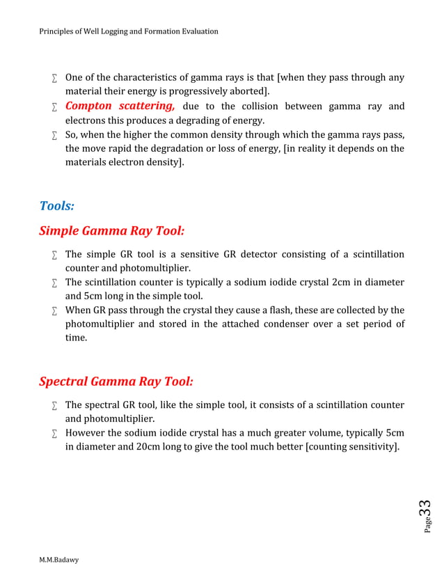 Principles of well logging and formation evaluation m.m.badawy | PDF