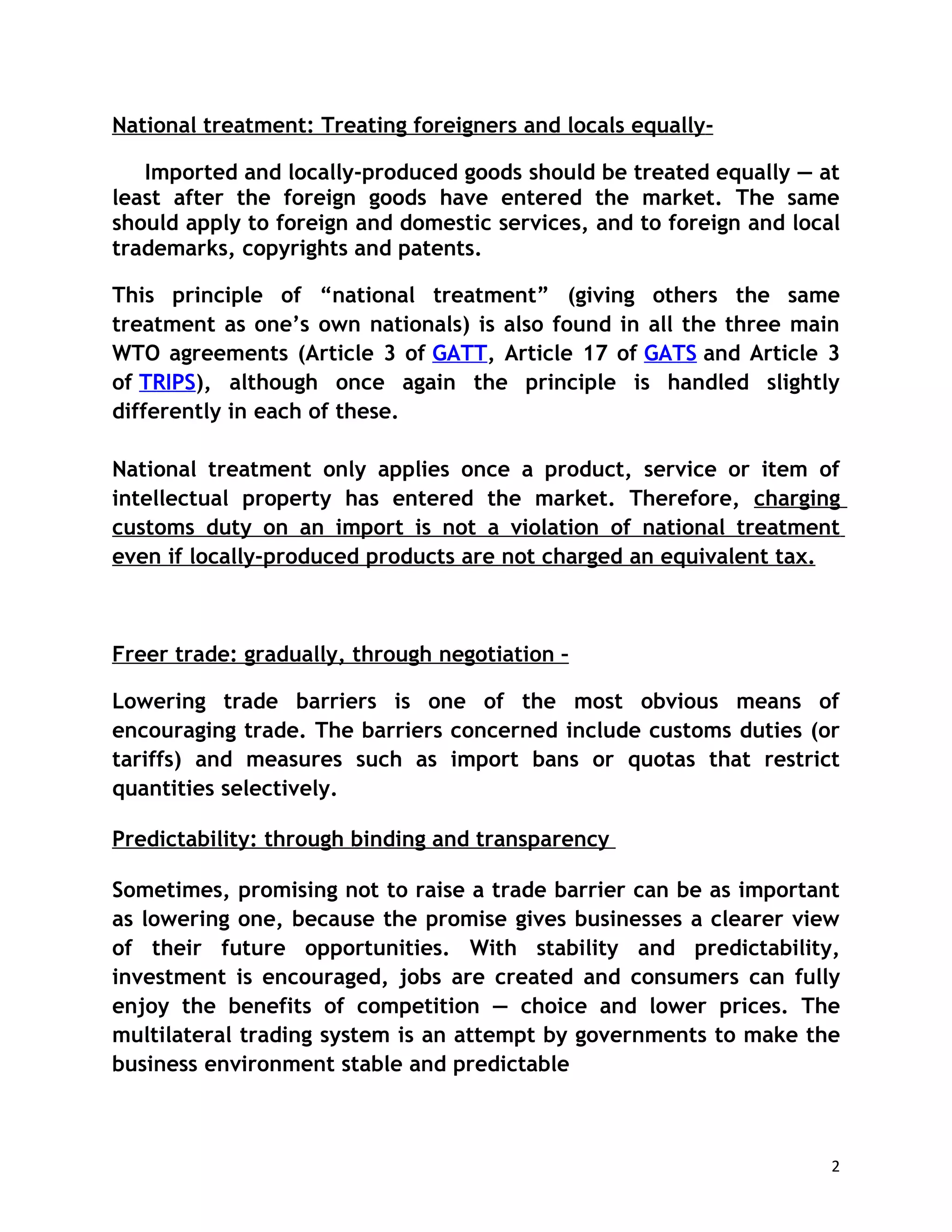 Principles of wto | DOC