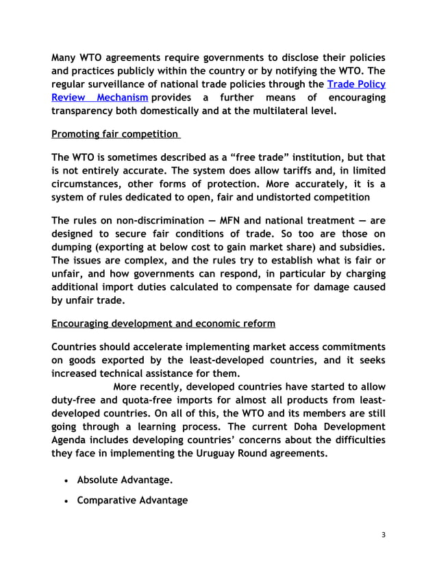 Principles of wto | PDF