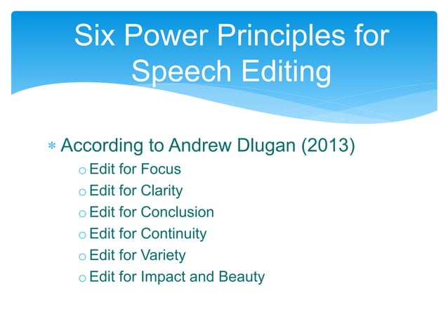 Principle of Speech Writing | PPTX