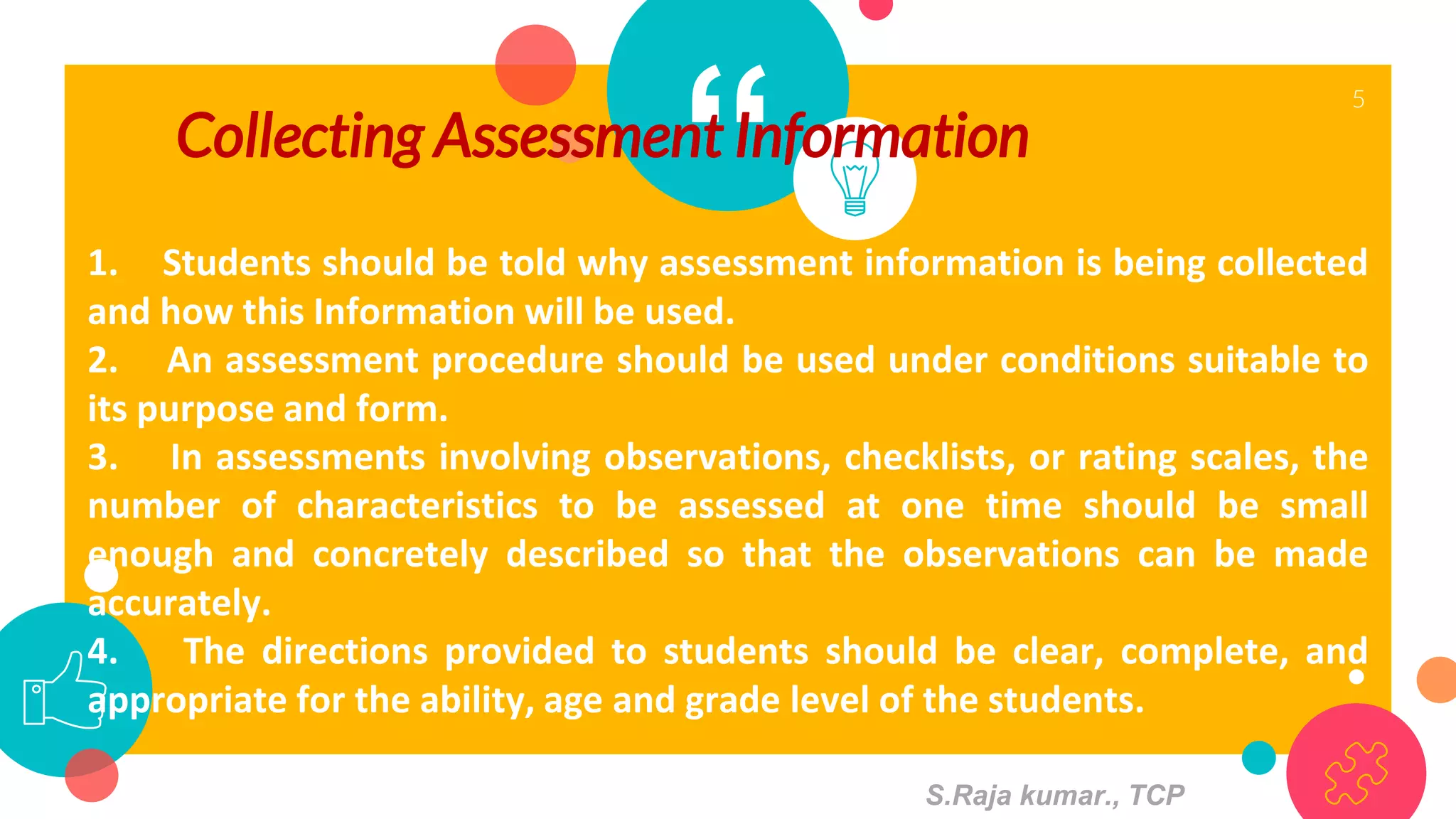 Principles related to selection of methods for assessment | PDF