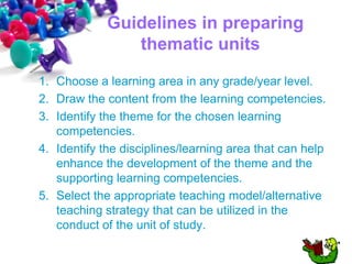 Integrated Multidisciplinary thematic unit and | PPTX