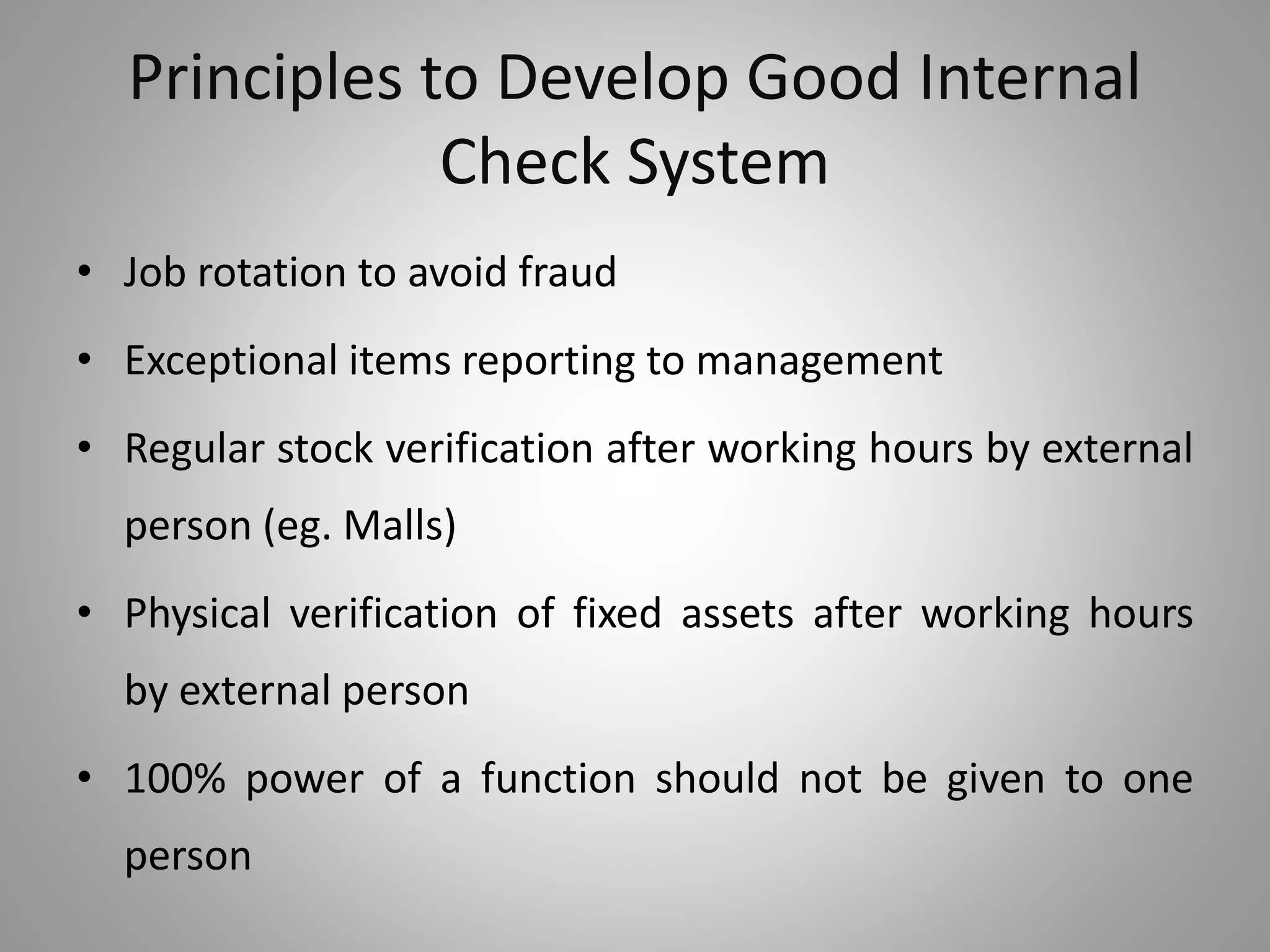 Principles to Develop Good Internal Check System | PPTX