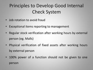 Principles to Develop Good Internal Check System | PPTX