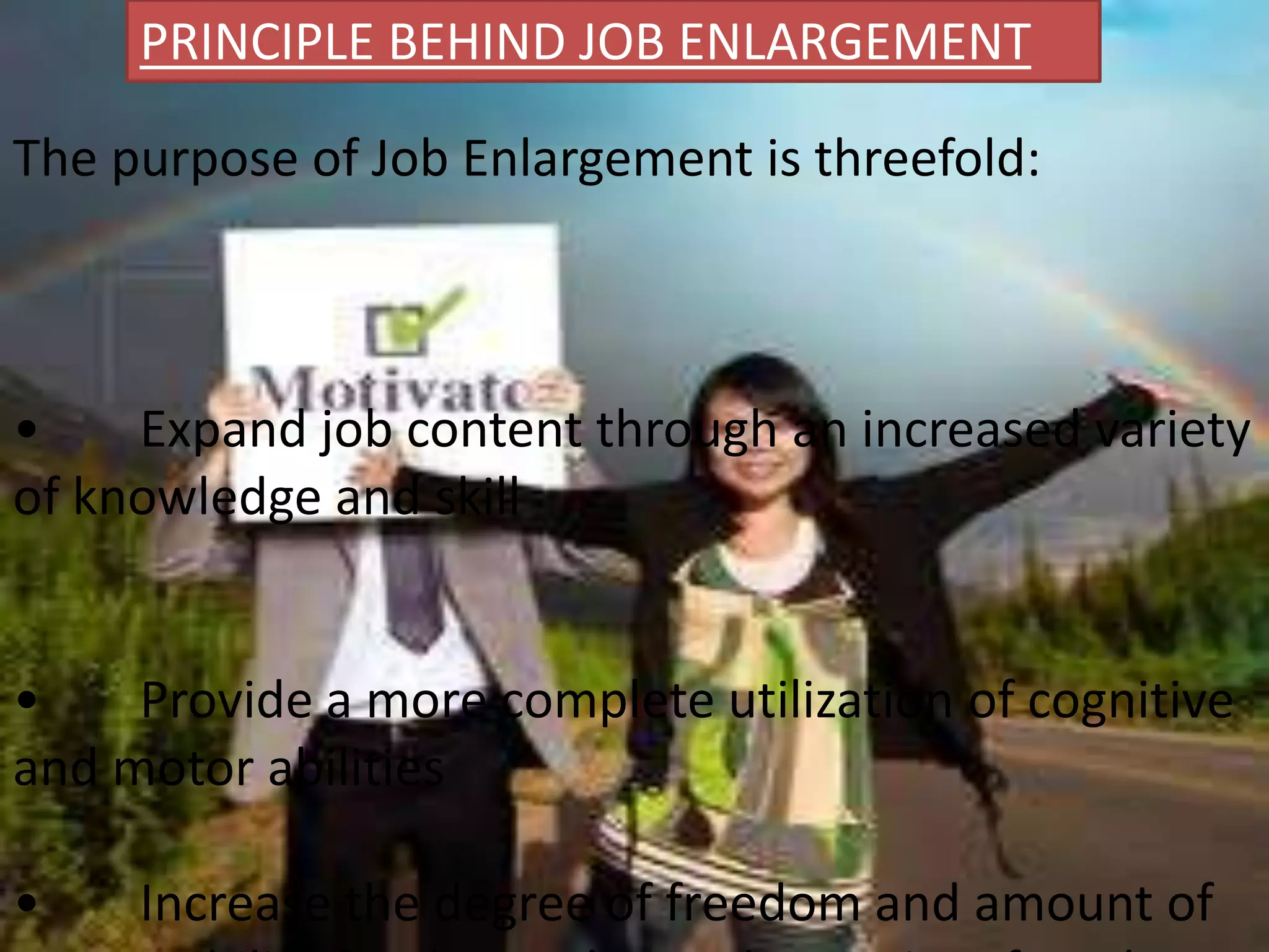 Principles underlying job enlargement, job enrichment and job rotation ...