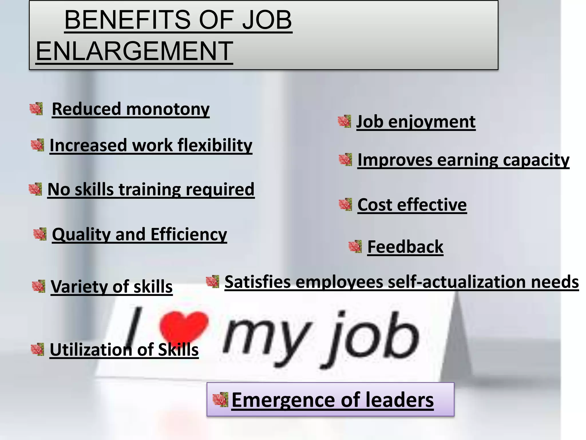 Principles underlying job enlargement, job enrichment and job rotation ...