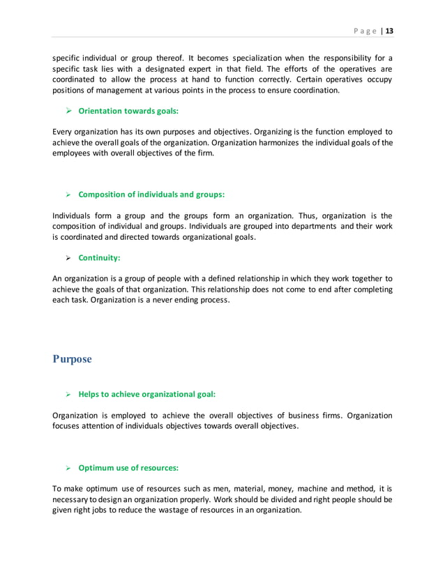 An Assignment On Planing & Organizing (Principles Of Management) | DOCX